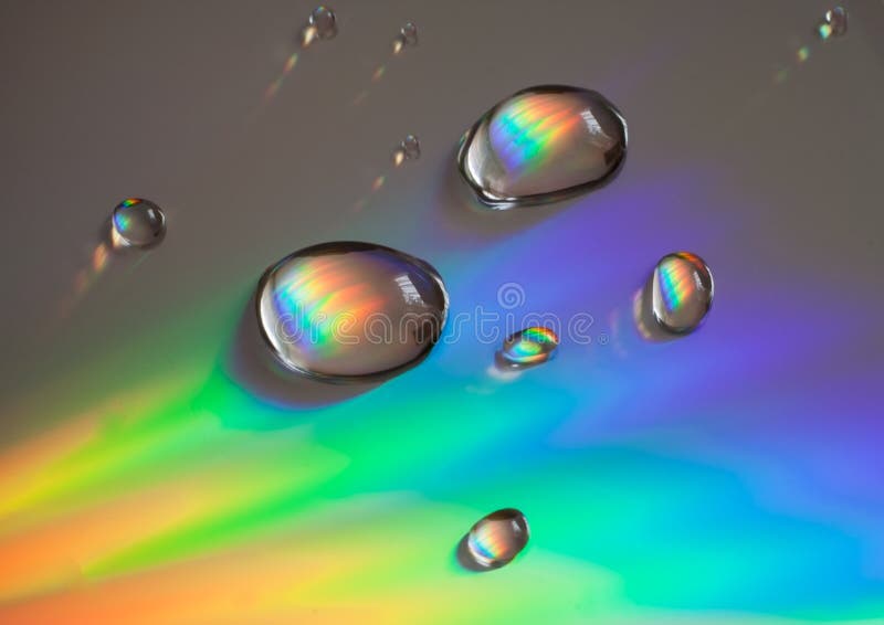 Abstract CD Reflection Background with Water Droplets Stock Photo ...