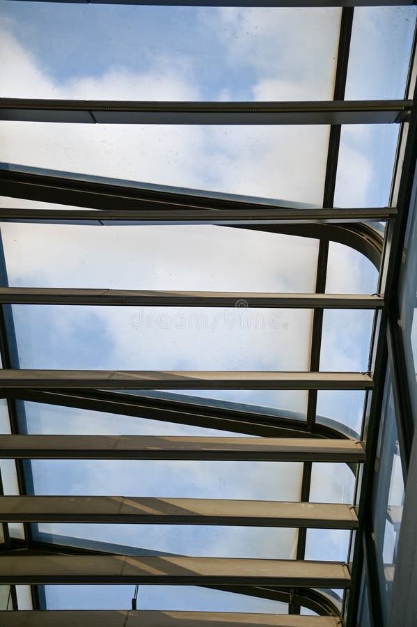 Abstract Ceiling in Office Building, Interior Design. Details of Modern ...