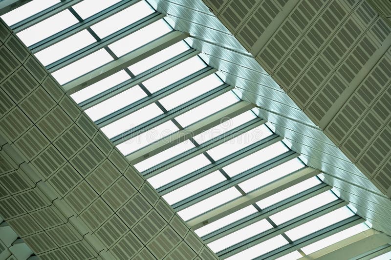 Abstract Ceiling in Office Building, Interior Design. Details of Modern ...