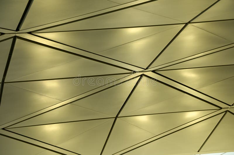 Abstract Ceiling in Office Building, Interior Design. Details of Modern ...