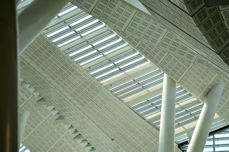 Abstract Ceiling in Office Building, Interior Design. Details of Modern ...