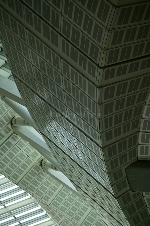 Abstract Ceiling in Office Building, Interior Design. Details of Modern ...