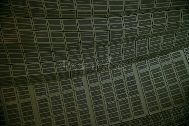 Abstract Ceiling in Office Building, Interior Design. Details of Modern ...