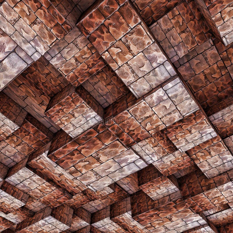 Abstract Ceiling Stone Construction Stock Illustration - Illustration ...