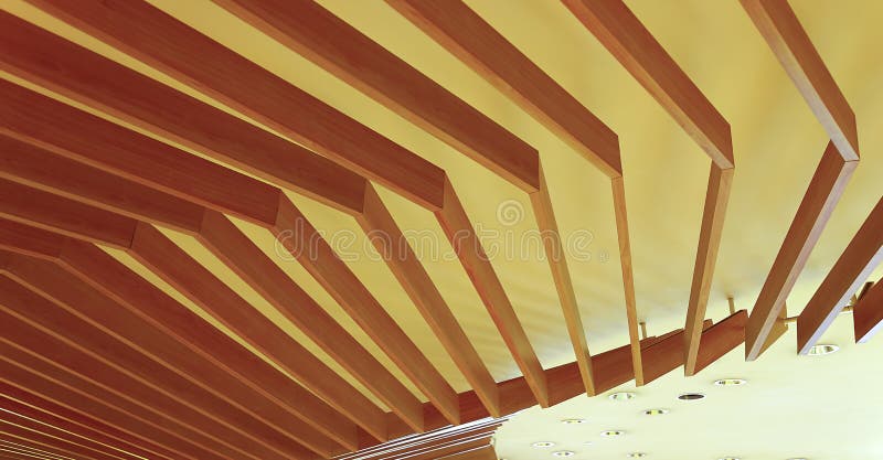 Abstract Ceiling Wooden Fixture Stock Photo - Image of structure ...