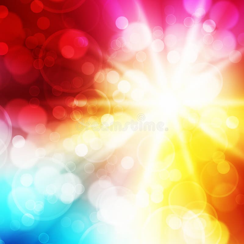 Bright Rainbow Circles. Shiny Background Stock Illustration ...