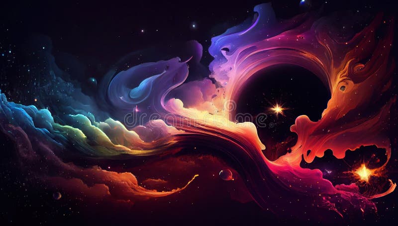 Abstract Celestial Nebula. Space Imaginary Landscapes Stock ...