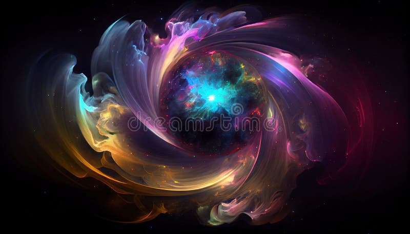 Abstract Celestial Nebula. Space Imaginary Landscapes Stock ...