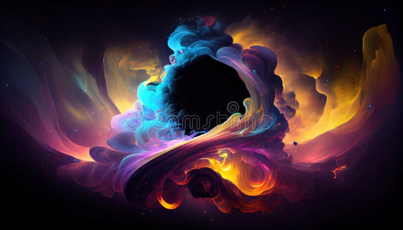 Abstract Celestial Nebula. Space Imaginary Landscapes Stock ...