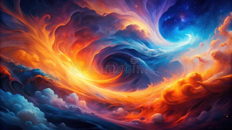 Abstract Celestial Vortex a Symphony of Fire and Ice in a Whirlwind of ...