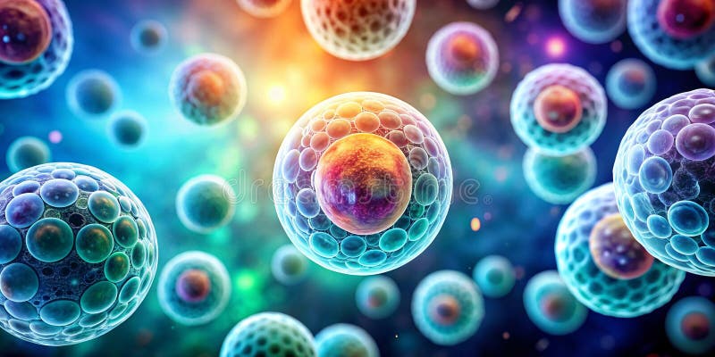 Abstract Cell Biology Concept on Modern Gradient Background AI ...