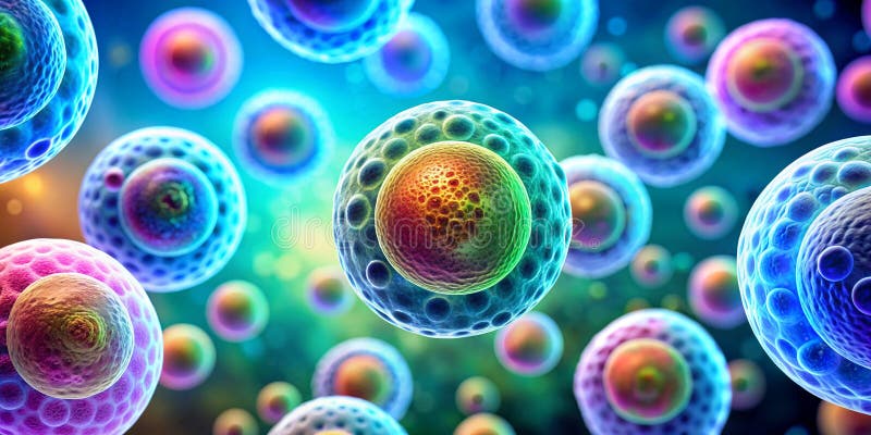 Abstract Cell Biology Concept on Modern Gradient Background Creative AI ...