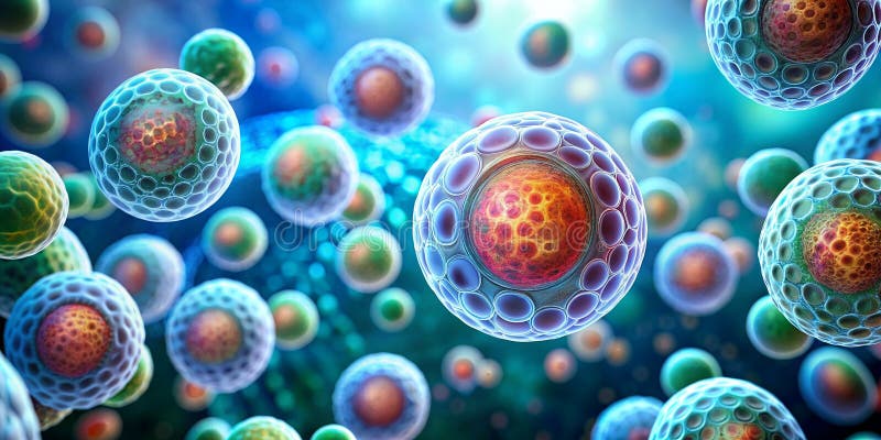Abstract Cell Biology Concept on Modern Gradient Background Creative AI ...