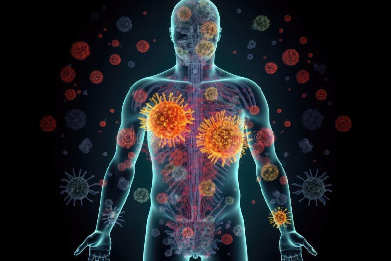 Abstract Cell Health Science Illustration. Generative AI. Stock ...