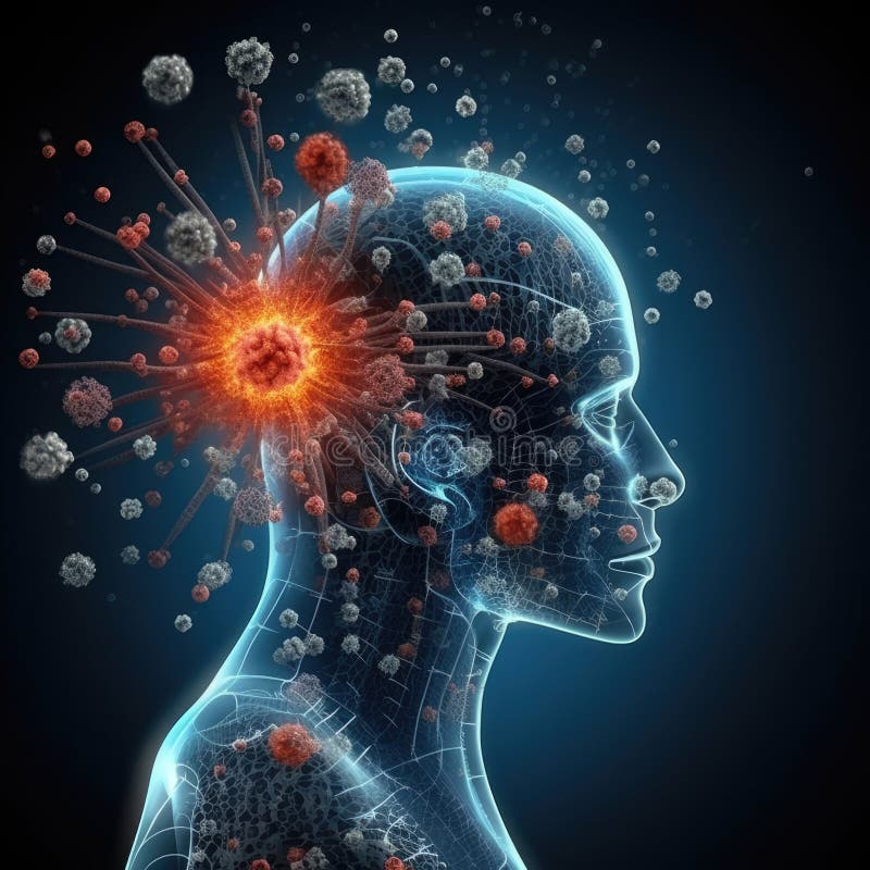 Abstract Cell Health Science Illustration. Generative AI Stock ...