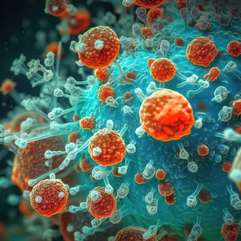 Abstract Cell Health Science Illustration. Virus Abstract Background in ...