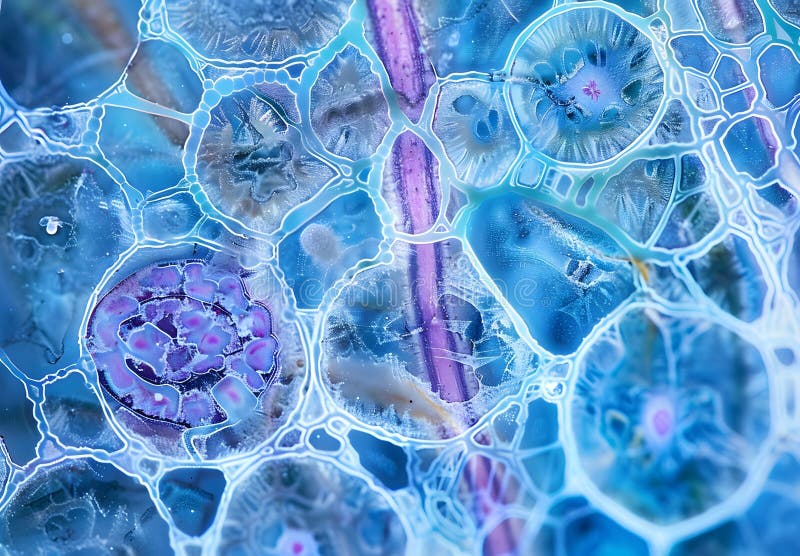 Abstract Cell Structure Microscopic View Stock Illustration ...