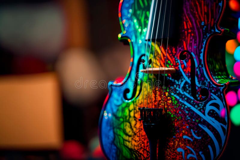 Abstract Cello on Wooden Background with Bokeh Generative AI Stock ...