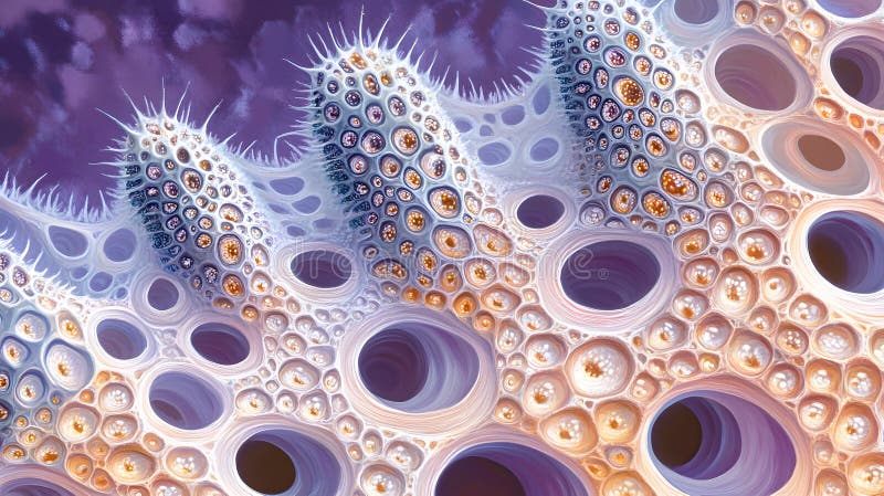 Abstract Cellular Structure AI Art: Microscopic Royalty Free Image ...