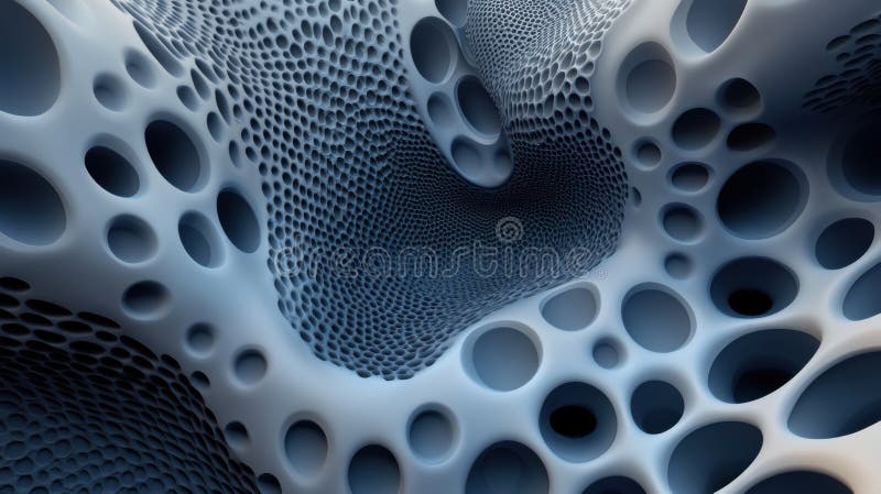 Abstract Cellular Structure with Intricate Patterns and Varying Hole ...
