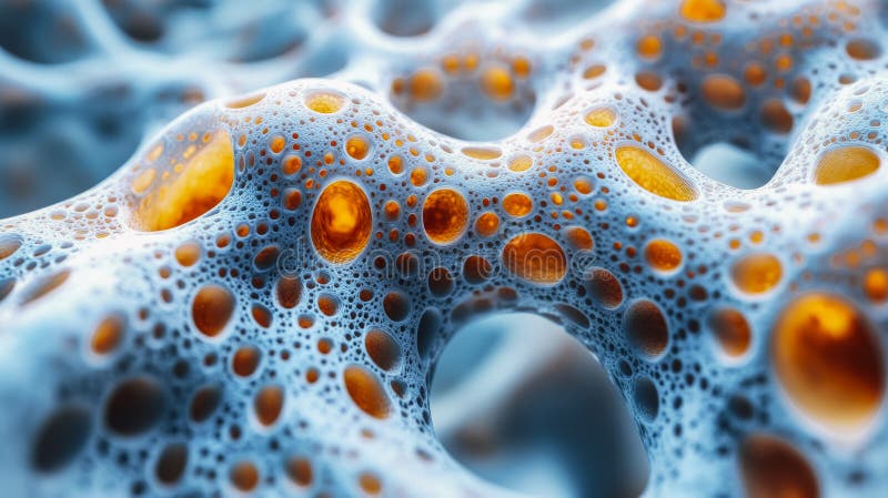 Abstract Cellular Structure with Orange and Blue Color Patterns for ...