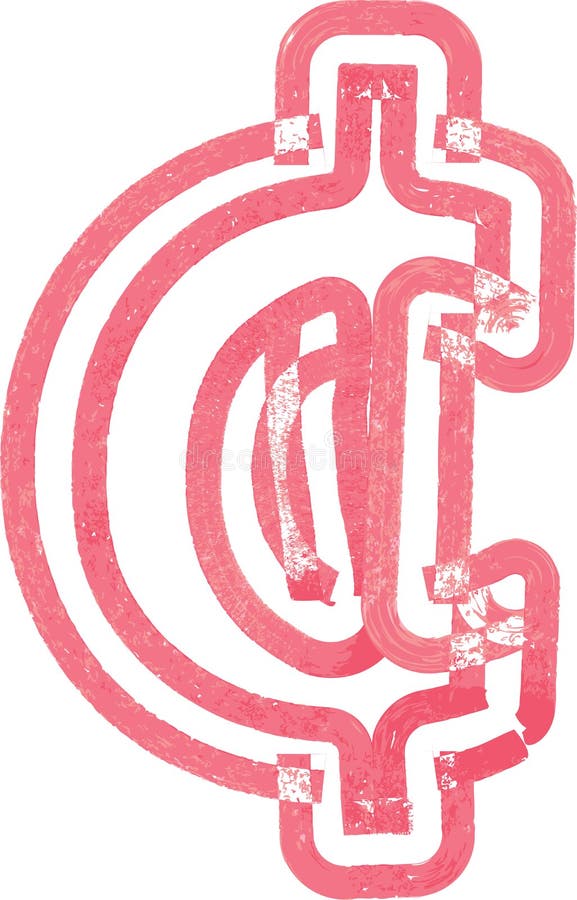 Abstract Cent Symbol Made with Red Marker Stock Vector - Illustration ...