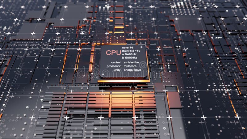 Abstract Central Computer Processors Concept Stock Illustration ...