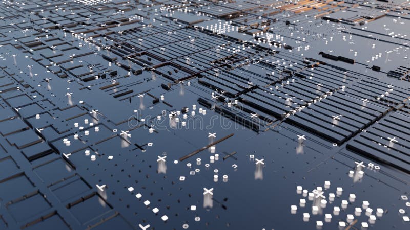 Abstract Central Computer Processors Concept. 3D Illustration Stock ...