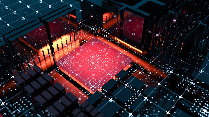 Abstract Central Computer Processors Concept. 3D Illustration Stock ...