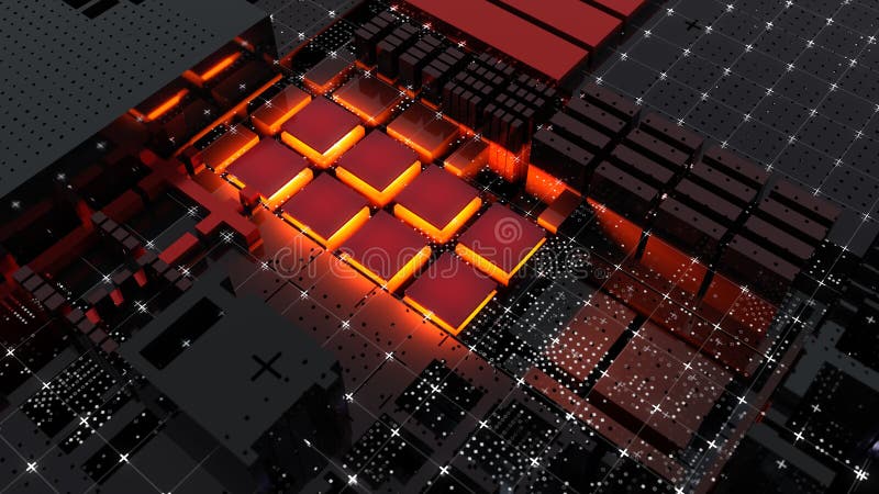 Abstract Central Computer Processors Concept. 3D Illustration Stock ...