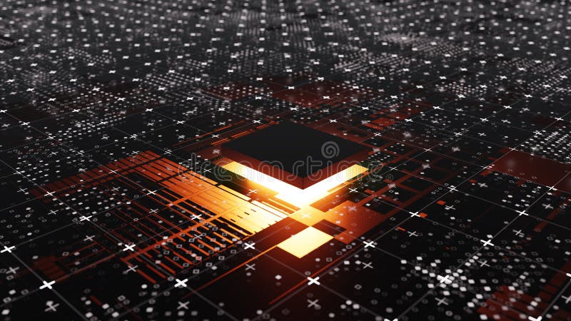 Abstract Central Computer Processors Concept Stock Illustration ...