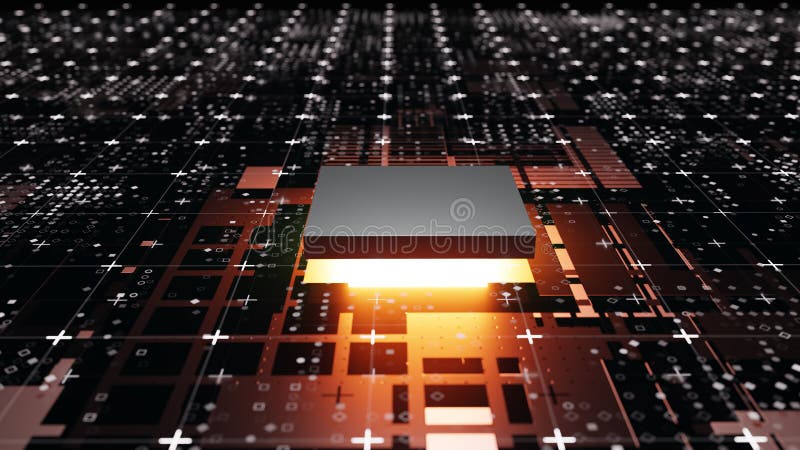 Abstract Central Computer Processors Concept Stock Illustration ...