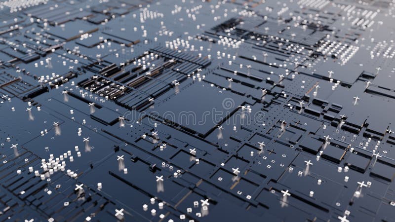Abstract Central Computer Processors Concept. 3D Illustration Stock ...