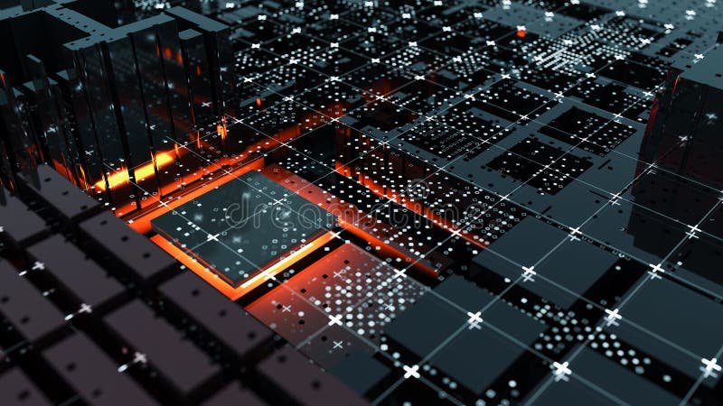 Abstract Central Computer Processors Concept. 3D Illustration Stock ...