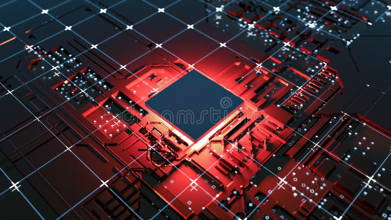 Abstract Central Computer Processors Concept. 3D Illustration Stock ...