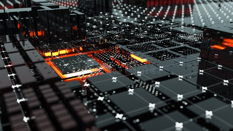 Abstract Central Computer Processors Concept. 3D Illustration Stock ...