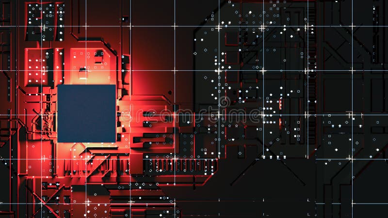 Abstract Central Computer Processors Concept. 3D Illustration Stock ...