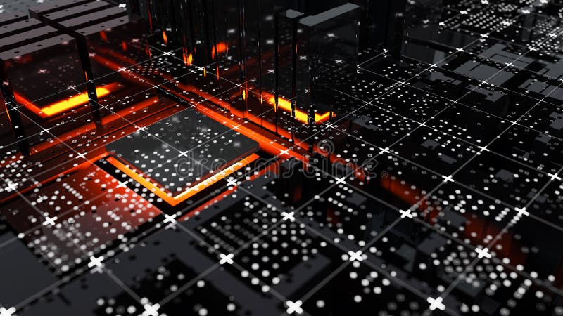 Abstract Central Computer Processors Concept. 3D Illustration Stock ...