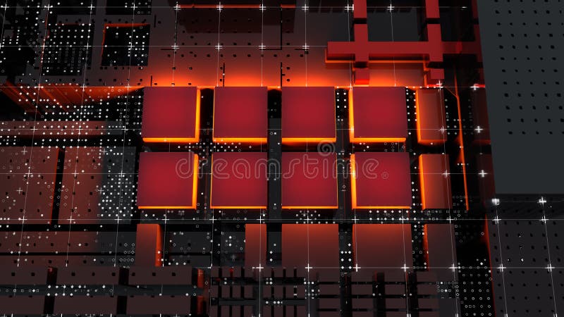 Abstract Central Computer Processors Concept. 3D Illustration Stock ...