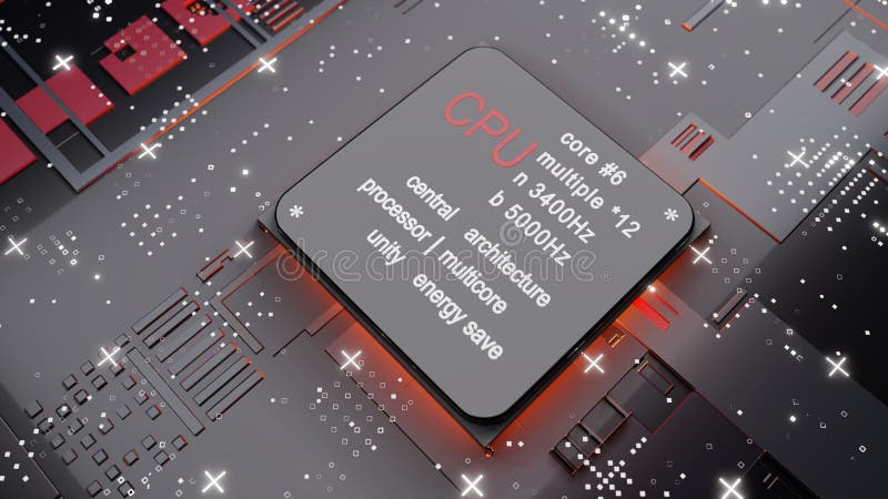 Abstract CPU with Glow from Below Stock Illustration - Illustration of ...