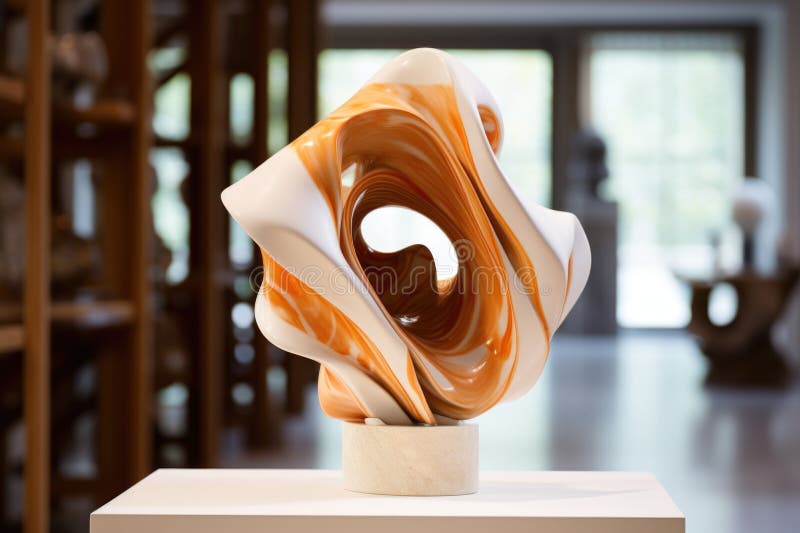 Abstract Ceramic Sculpture in an Indoor Setting Stock Illustration ...