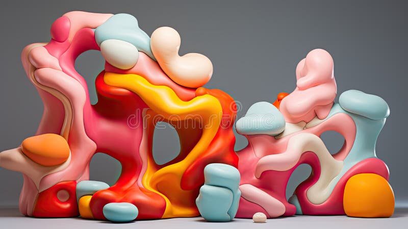 Abstract Ceramic Shapes Forming a Brightly Colored Product - AI ...