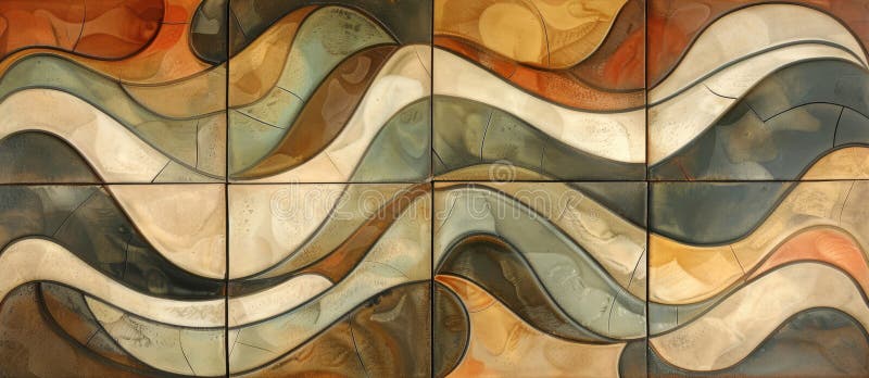 Abstract Ceramic Tile Design with Flowing Wave Patterns. Ceramic ...