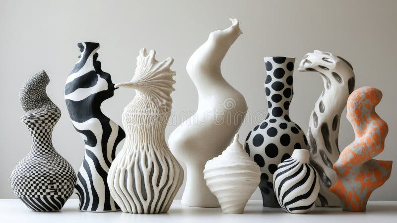 Abstract Ceramic Vases.Elegance in Form Stock Illustration ...