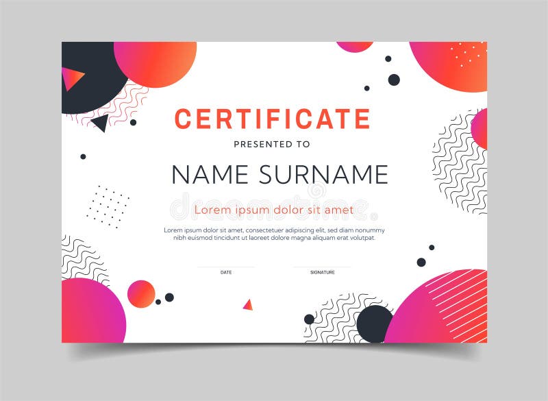 Abstract Certificate or Diploma Stock Vector - Illustration of pattern ...