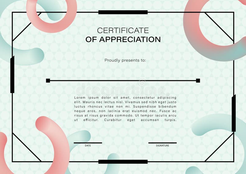 Abstract Certificate Template with 3D Elements and Frame. Stock Vector ...