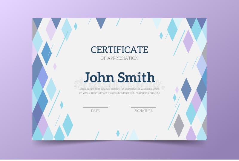 Abstract Certificate Template Theme Stock Vector - Illustration of ...