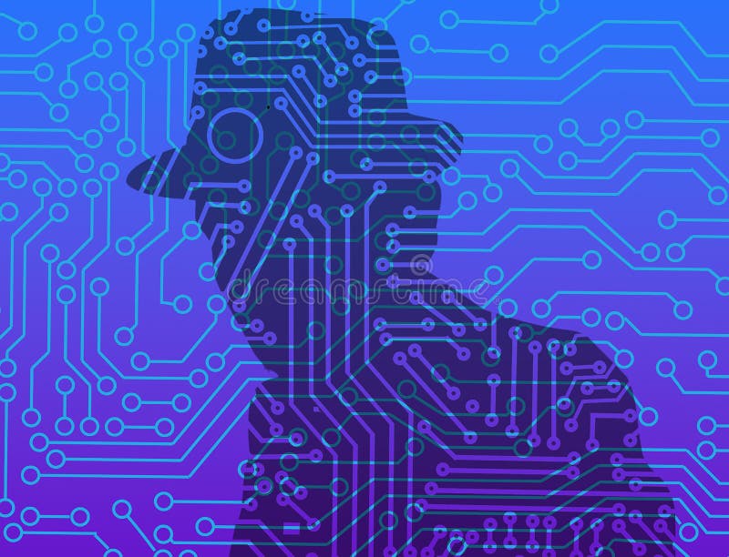 Abstract Cg Cyber Security Digital Espionage Hacking Illustration ...