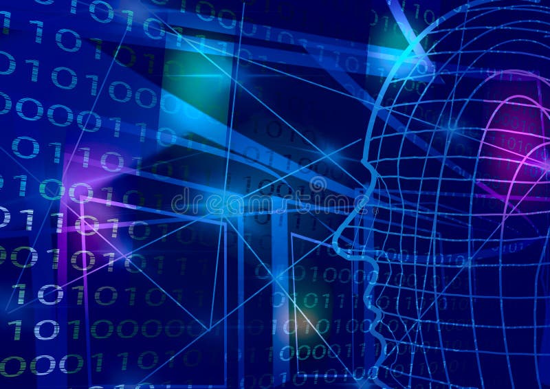 Abstract Cg Non-ai Human Computer Interface Communications Illustration ...