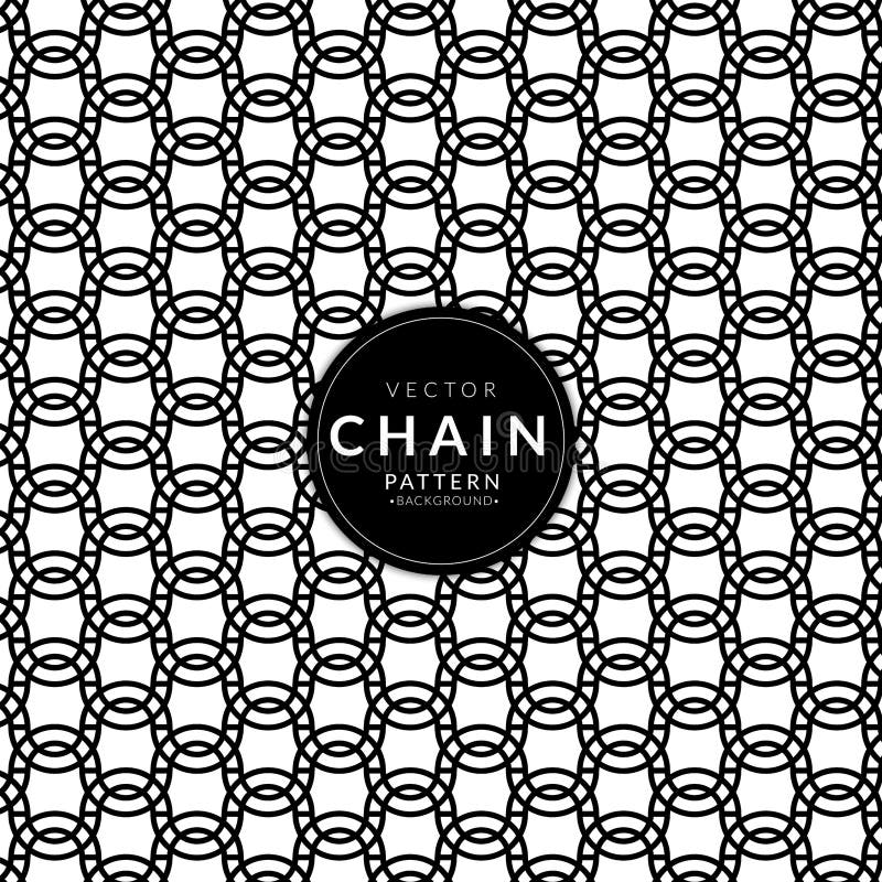 Abstract Chain Pattern Background. Geometric Circle Monochrome ...
